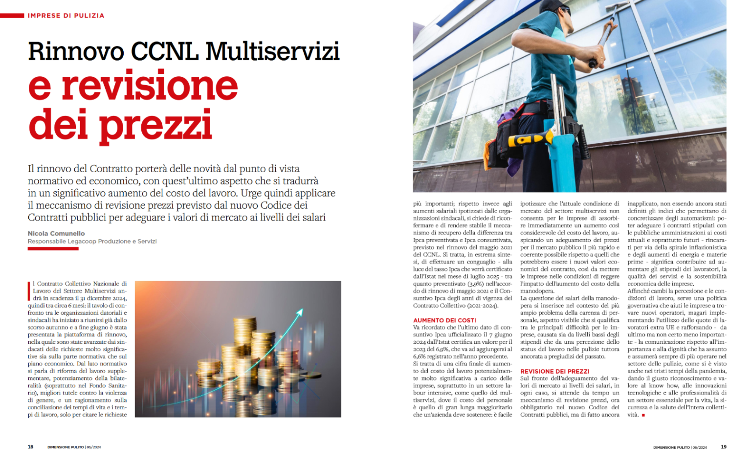 CCNL Multiservizi e revizione prezzi, su Dimensione Pulito l'articolo a ...